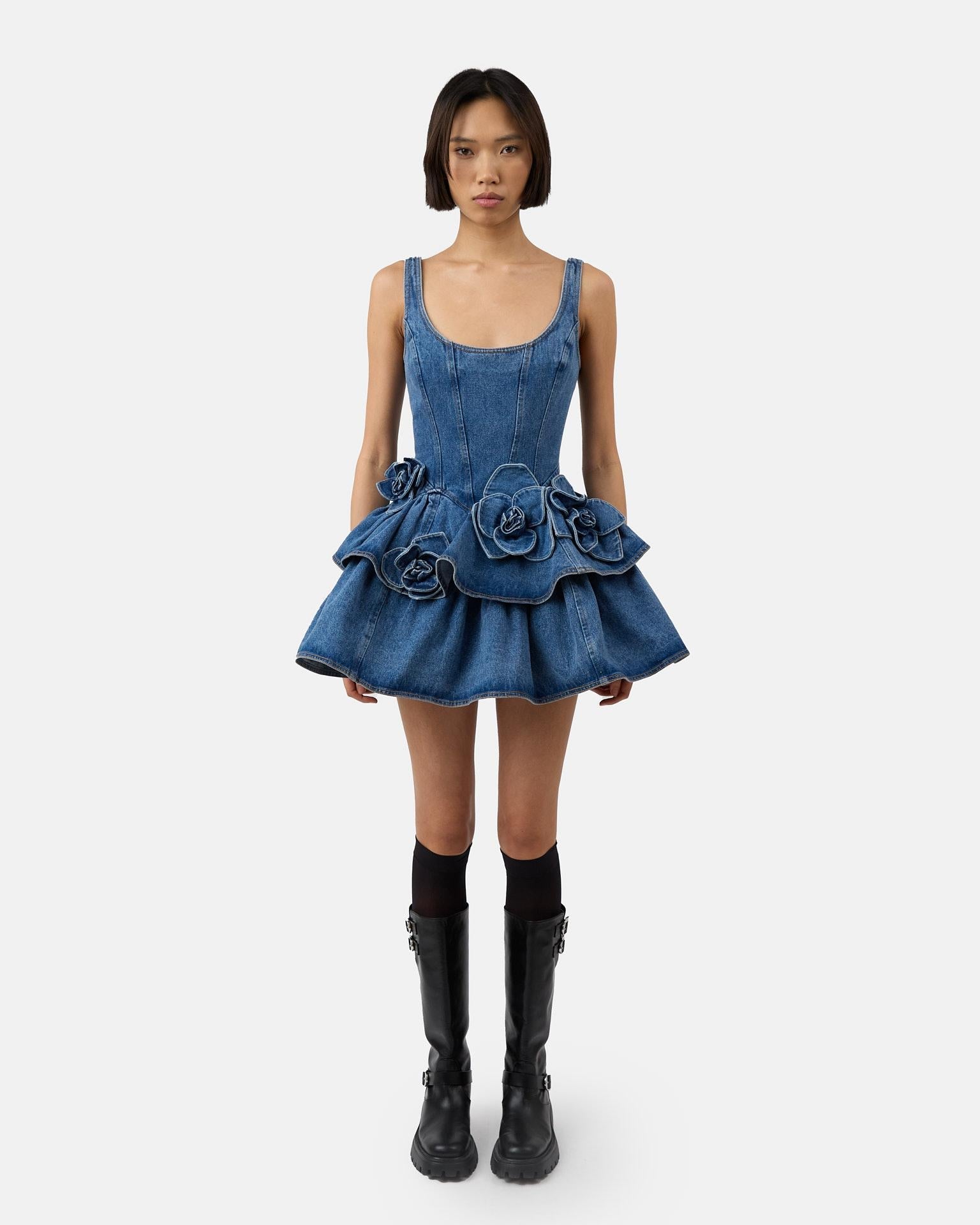 Fiona - Mini Denim Dress – Victoria Muse