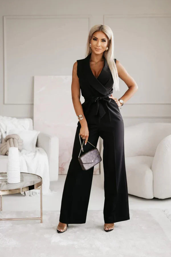 Women’s Tailored Belted Jumpsuit – Victoria Muse