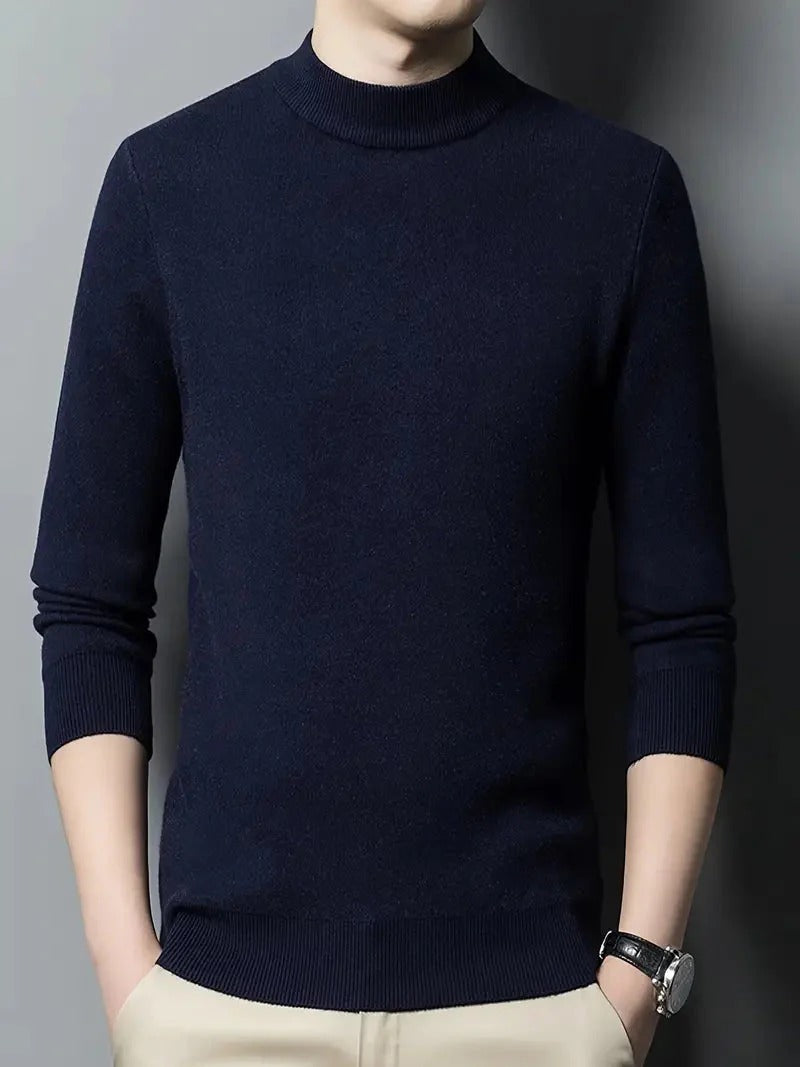 Men’s Elliot Mock Neck Wool-Blend Sweater – Victoria Muse